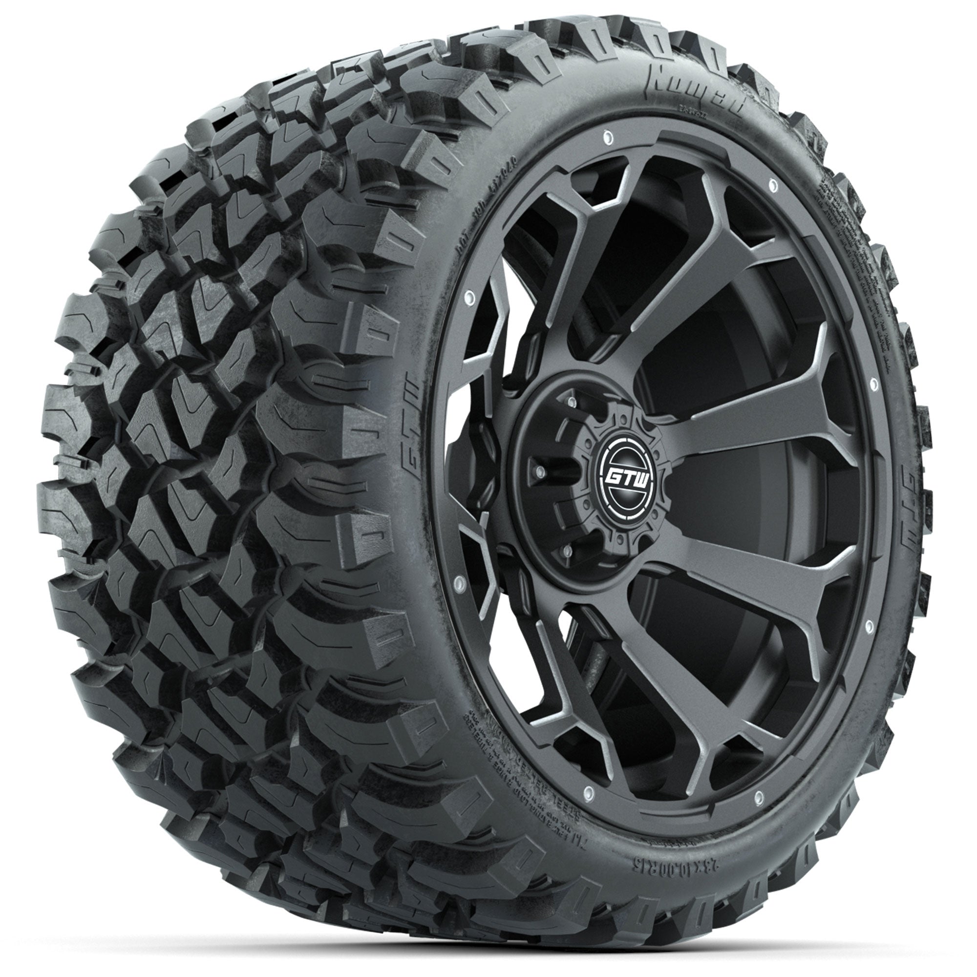 GTW® Raven Matte Gray 15 in Wheels with 23 in Nomad All Terrain Tires ...