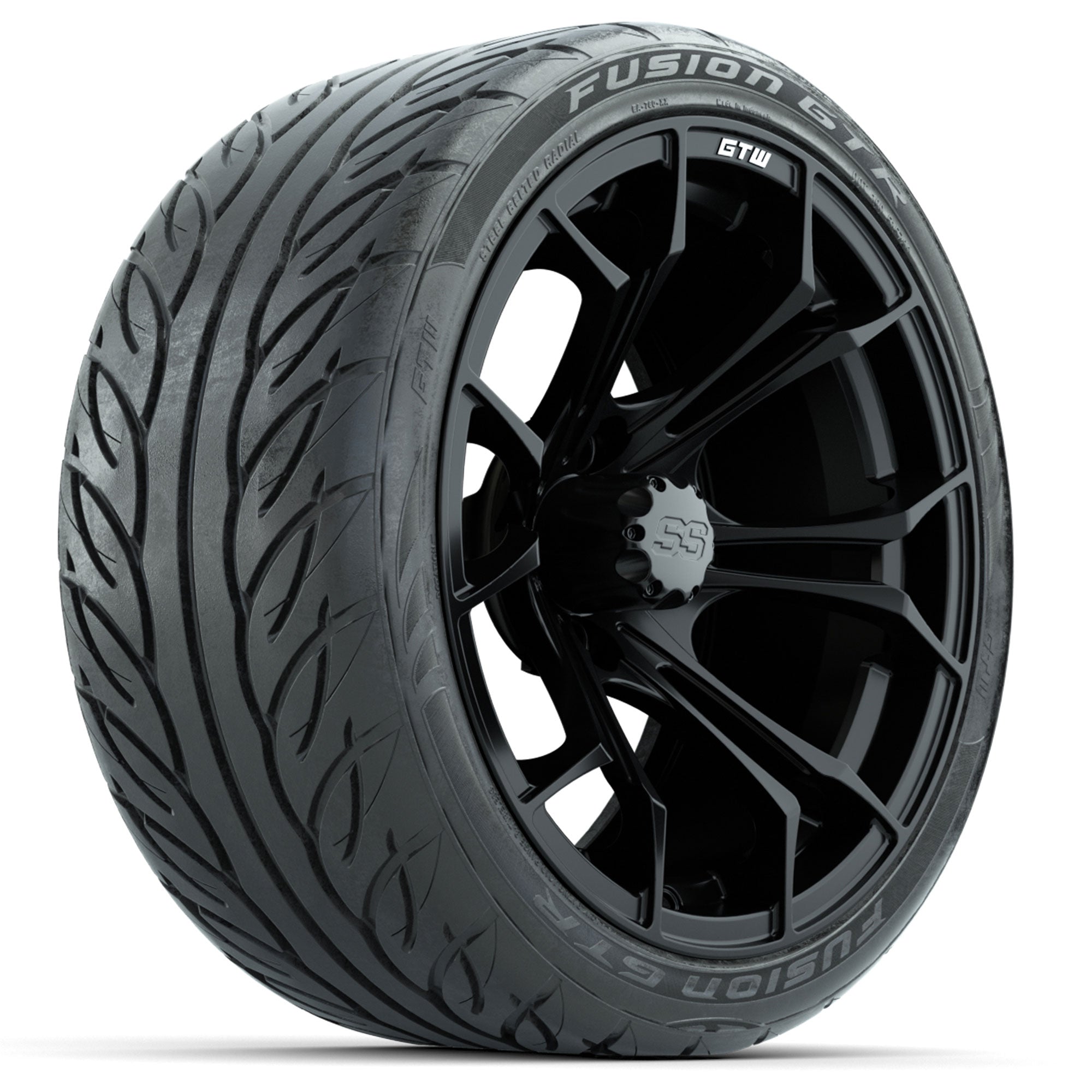 GTW® Spyder Matte Black 15 in Wheels with Fusion GTR Lo-Pro Street Tir ...